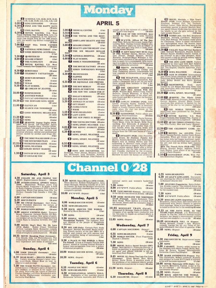 Classic TV Listings - TV History - Media Spy