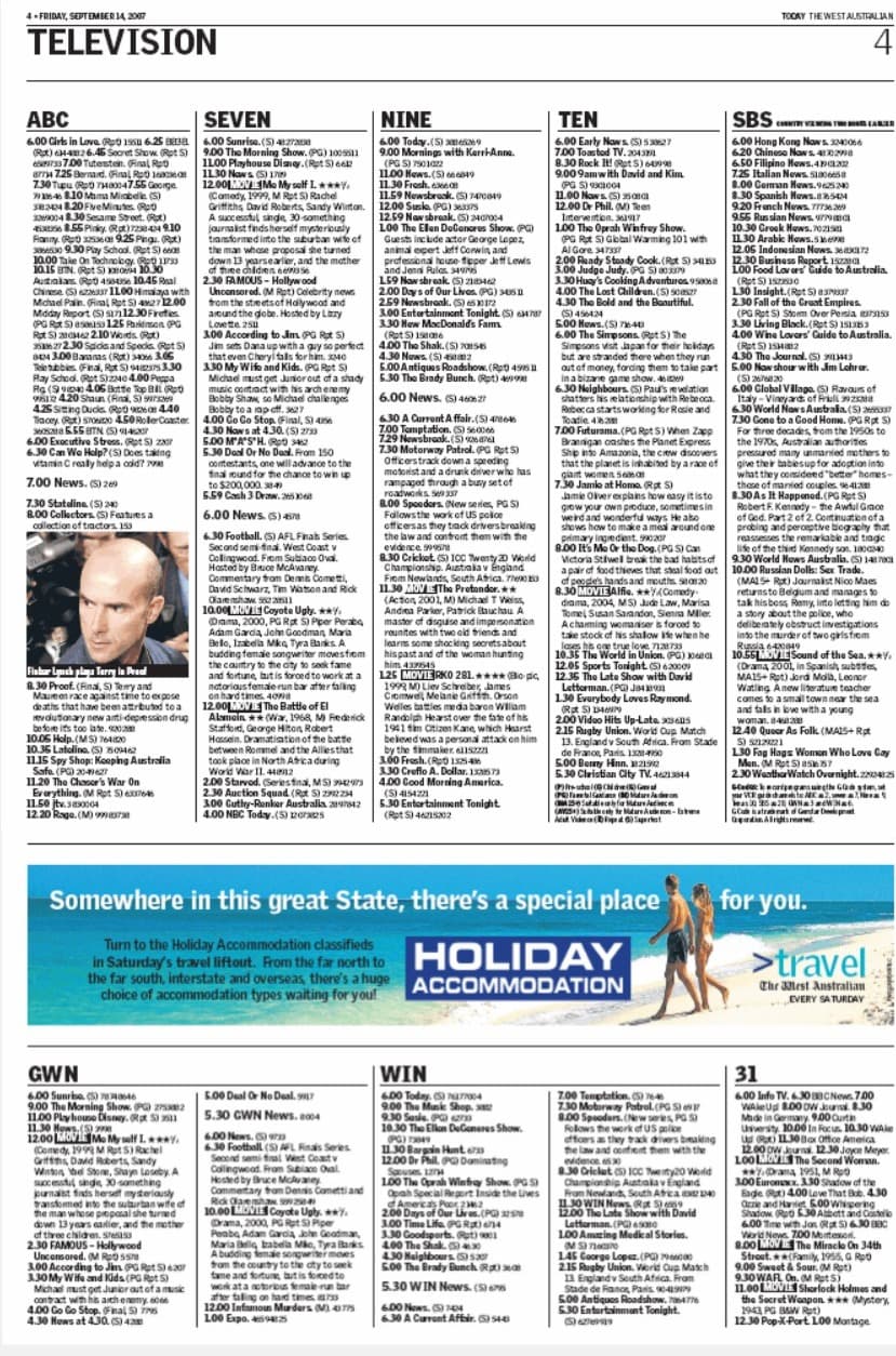 Classic TV Listings - Page 308 - TV History - Media Spy