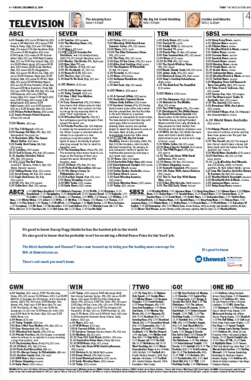 Classic TV Listings - Page 326 - TV History - Media Spy