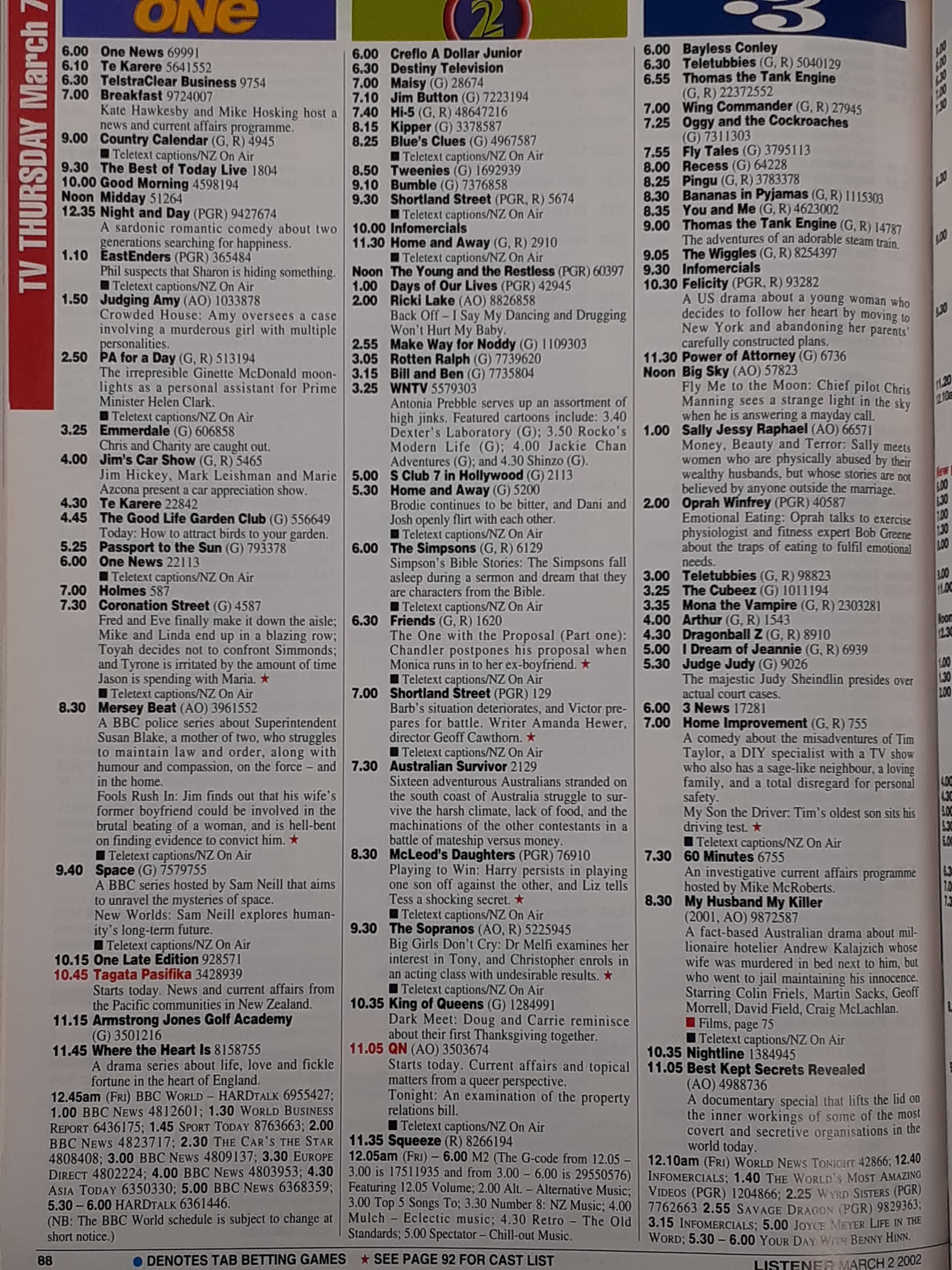 Classic NZ TV Listings - TV History - Media Spy