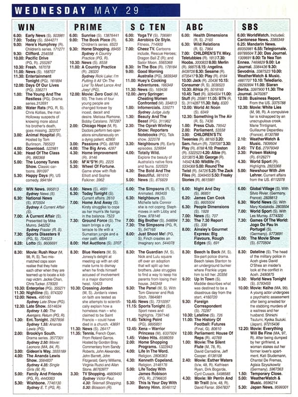 Classic TV Listings TV History Media Spy